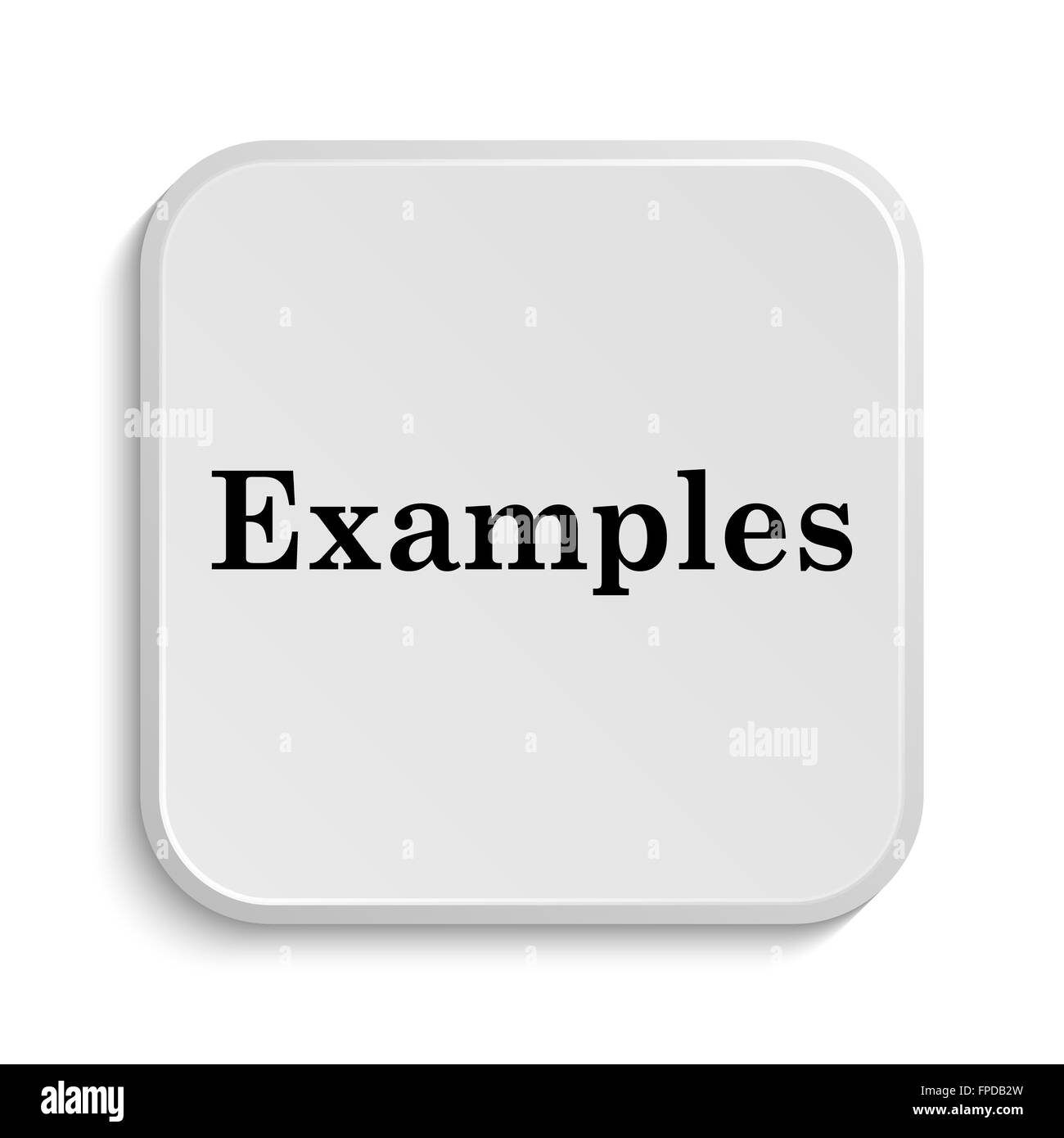 Examples icon. Internet button on white background Stock Photo - Alamy