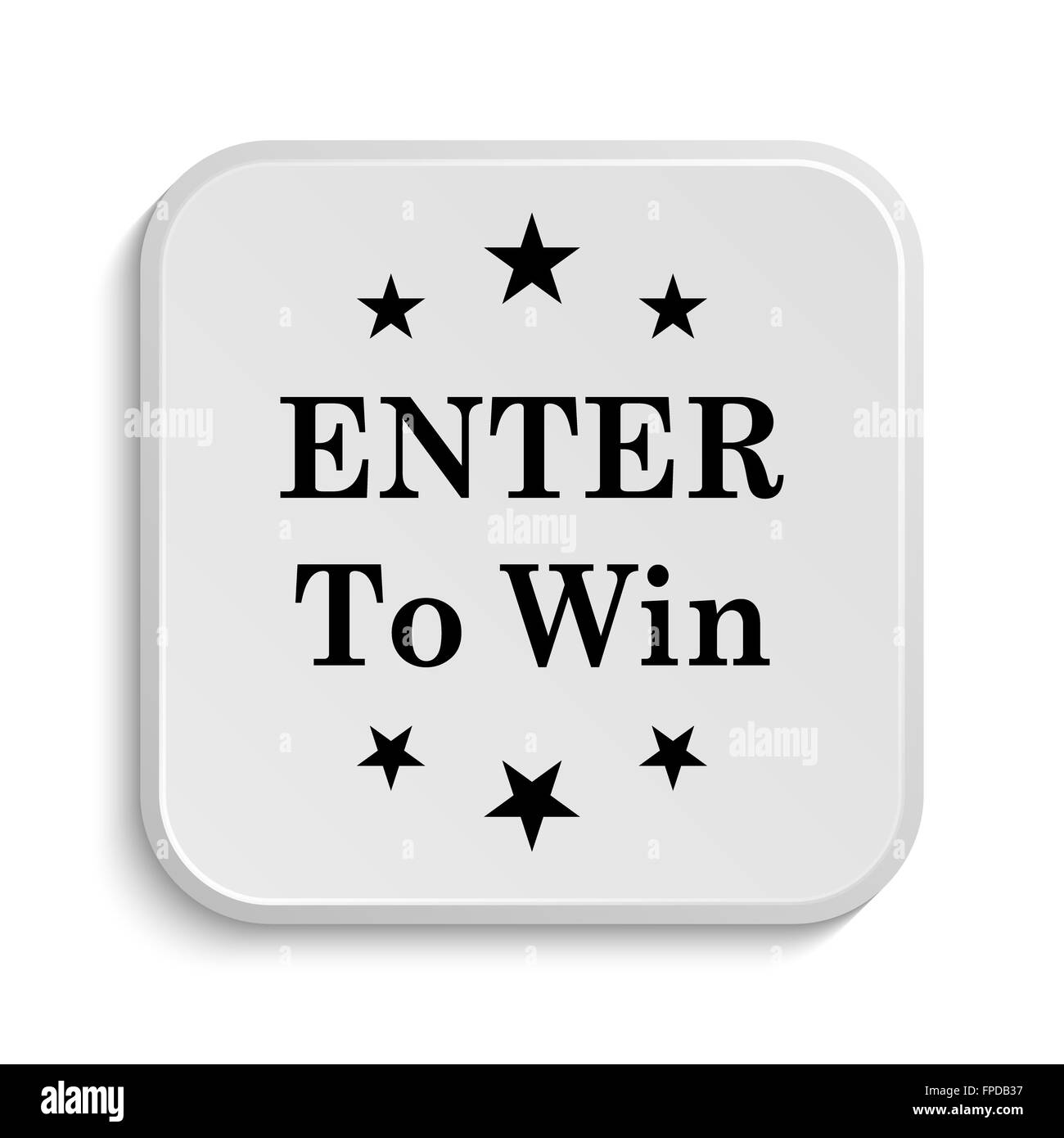 Enter to win icon. Internet button on white background Stock Photo - Alamy