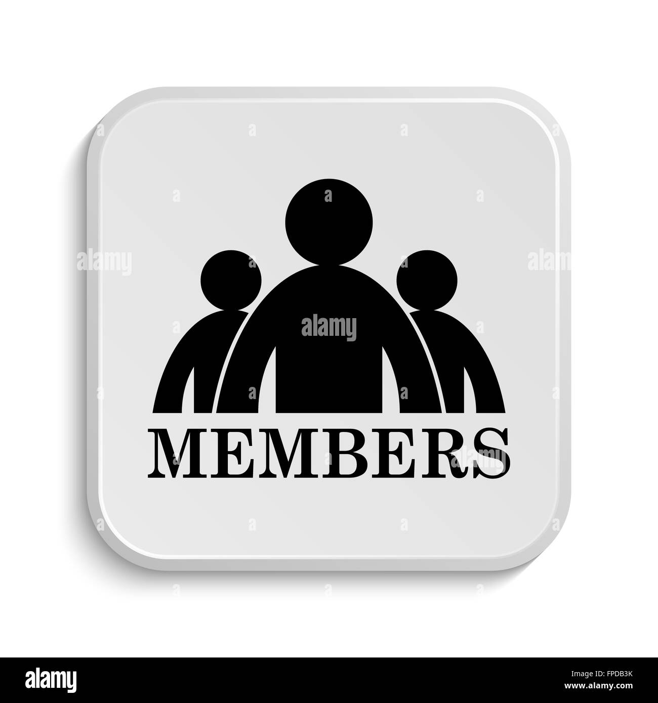 Members icon. Internet button on white background Stock Photo - Alamy