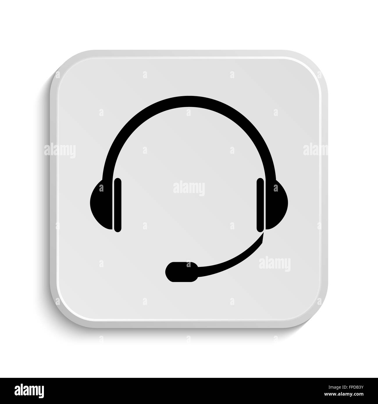 Headphones icon. Internet button on white background Stock Photo - Alamy