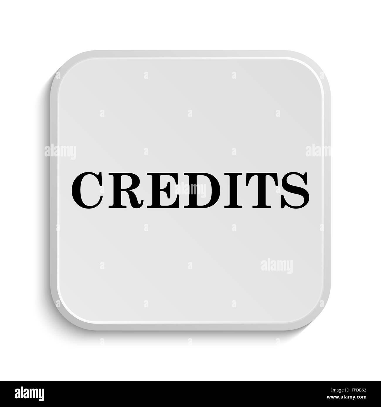 Credits icon. Internet button on white background Stock Photo - Alamy