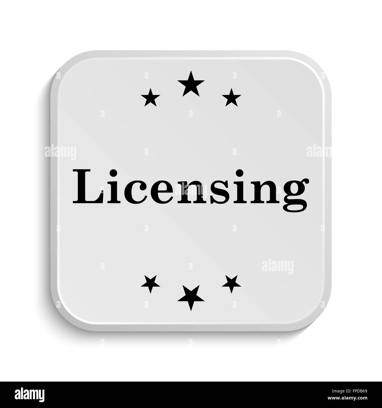 Licensing icon. Internet button on white background Stock Photo - Alamy