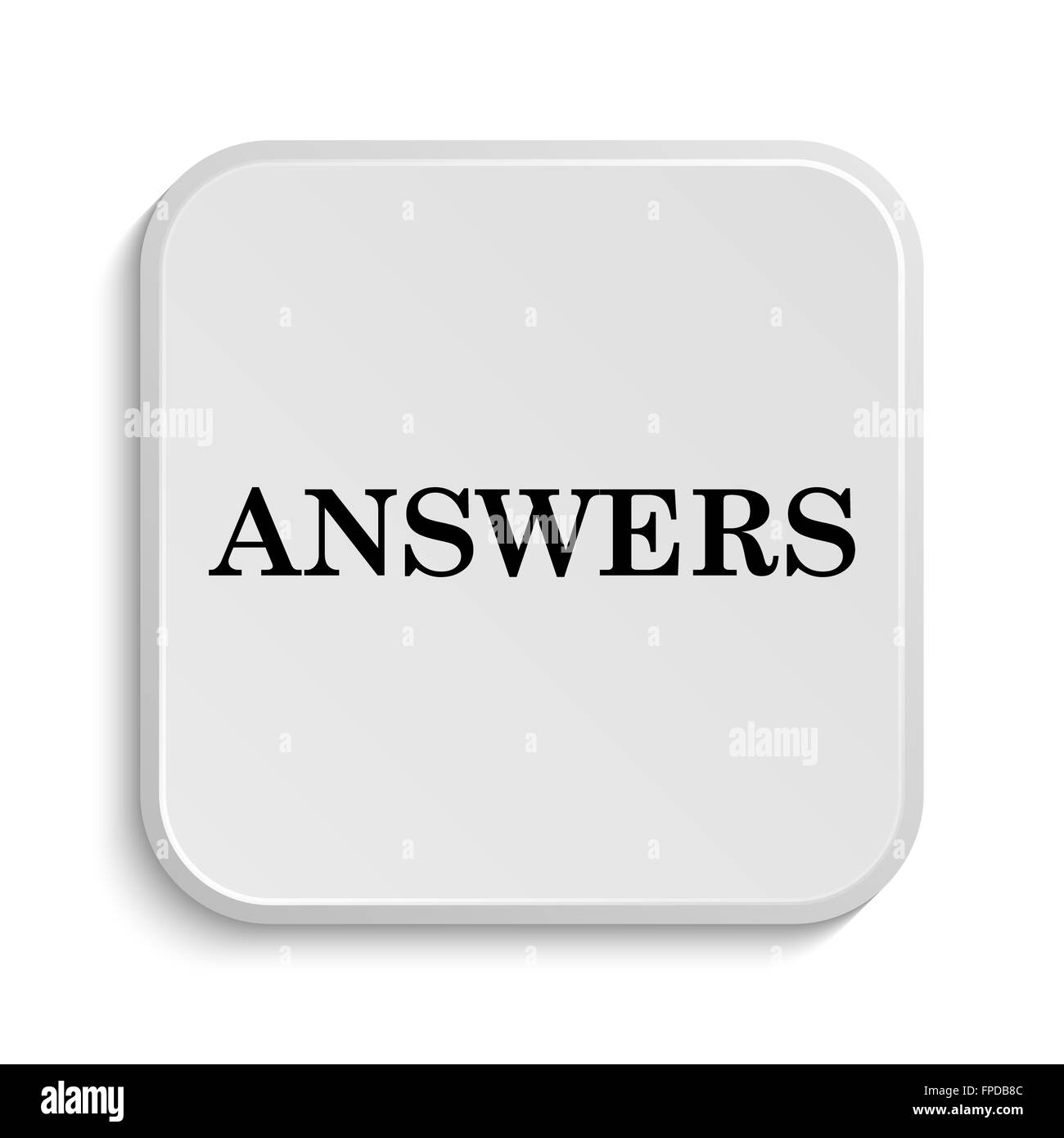 Answers icon. Internet button on white background Stock Photo - Alamy