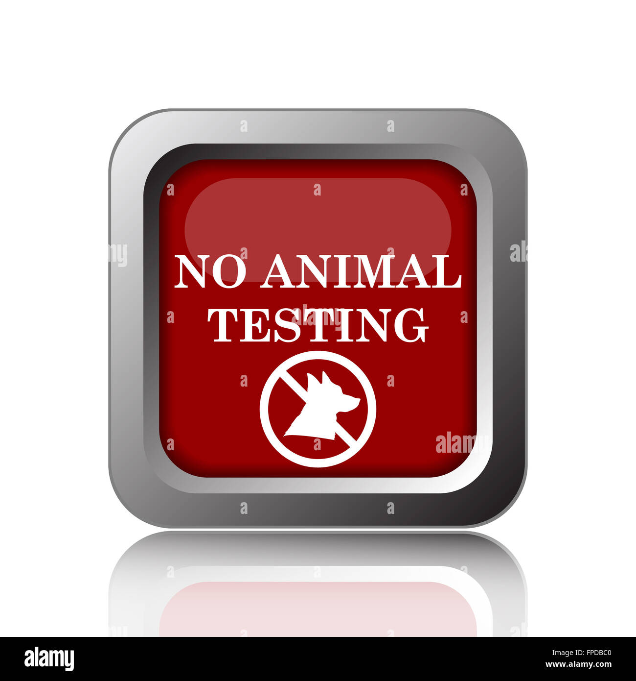 No animal testing icon. Internet button on white background Stock Photo ...