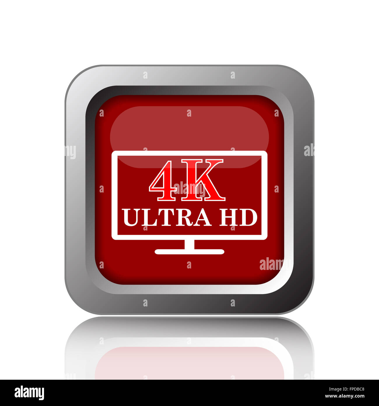 4K ultra HD icon. Internet button on white background Stock Photo - Alamy