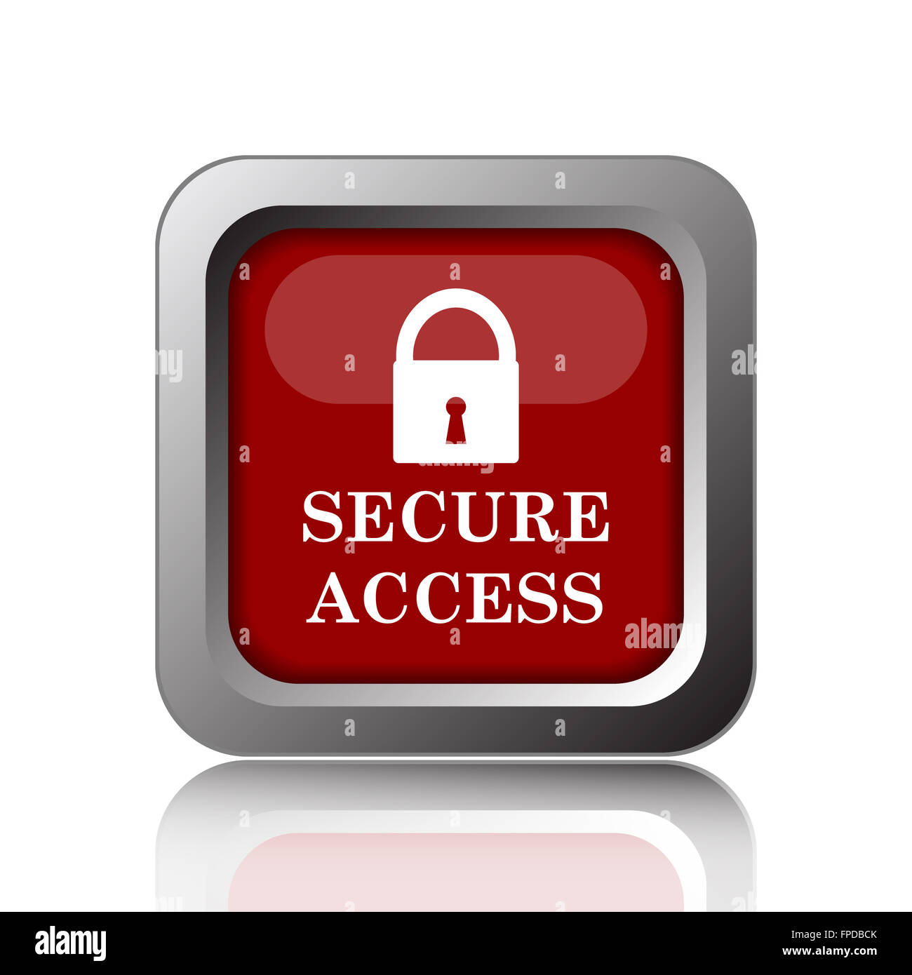 Secure access icon. Internet button on white background Stock Photo - Alamy