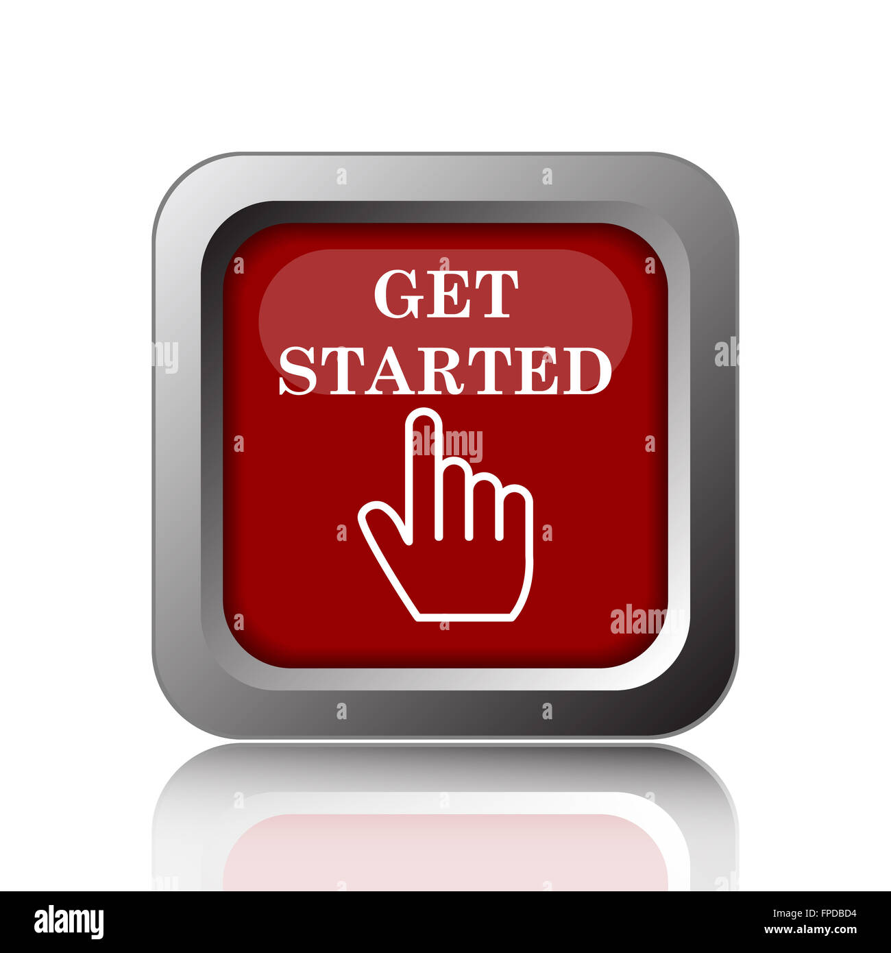 Get started icon. Internet button on white background Stock Photo - Alamy
