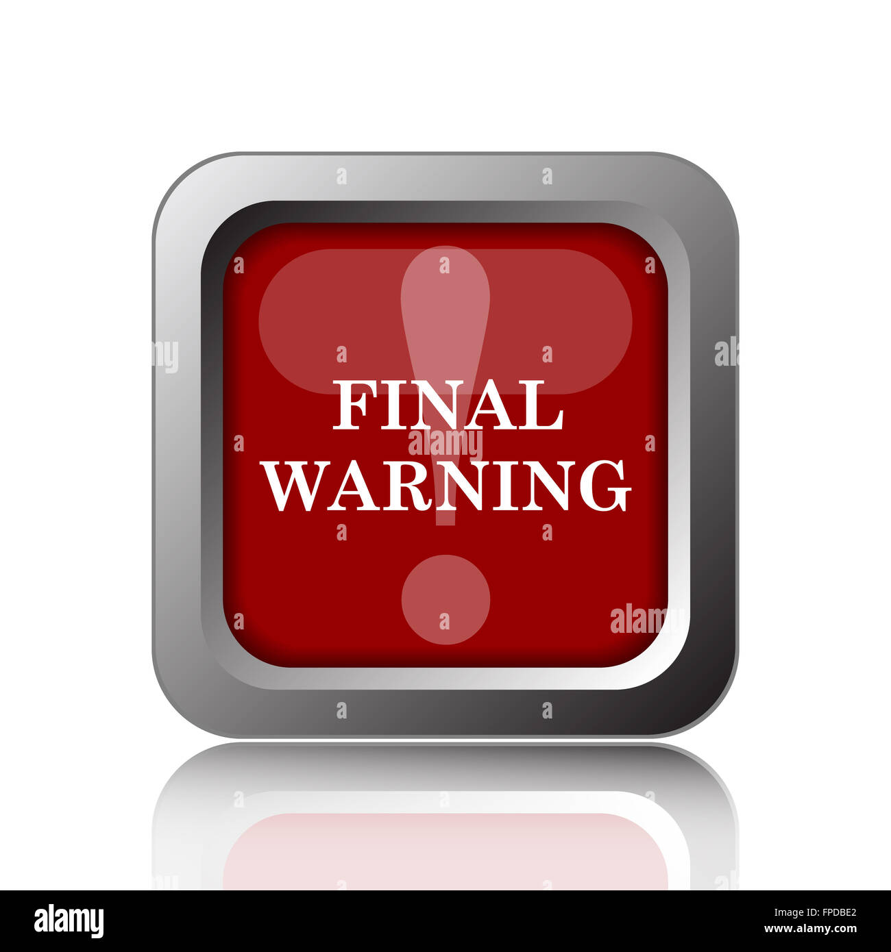 Final warning icon. Internet button on white background Stock Photo - Alamy