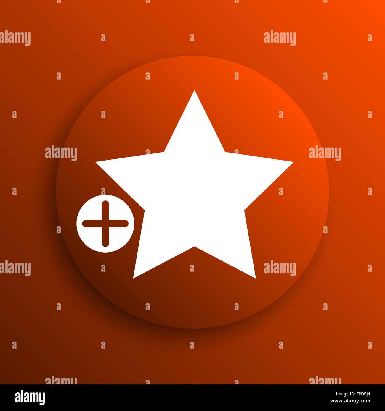 Add to favorites icon. Internet button on orange background Stock Photo ...