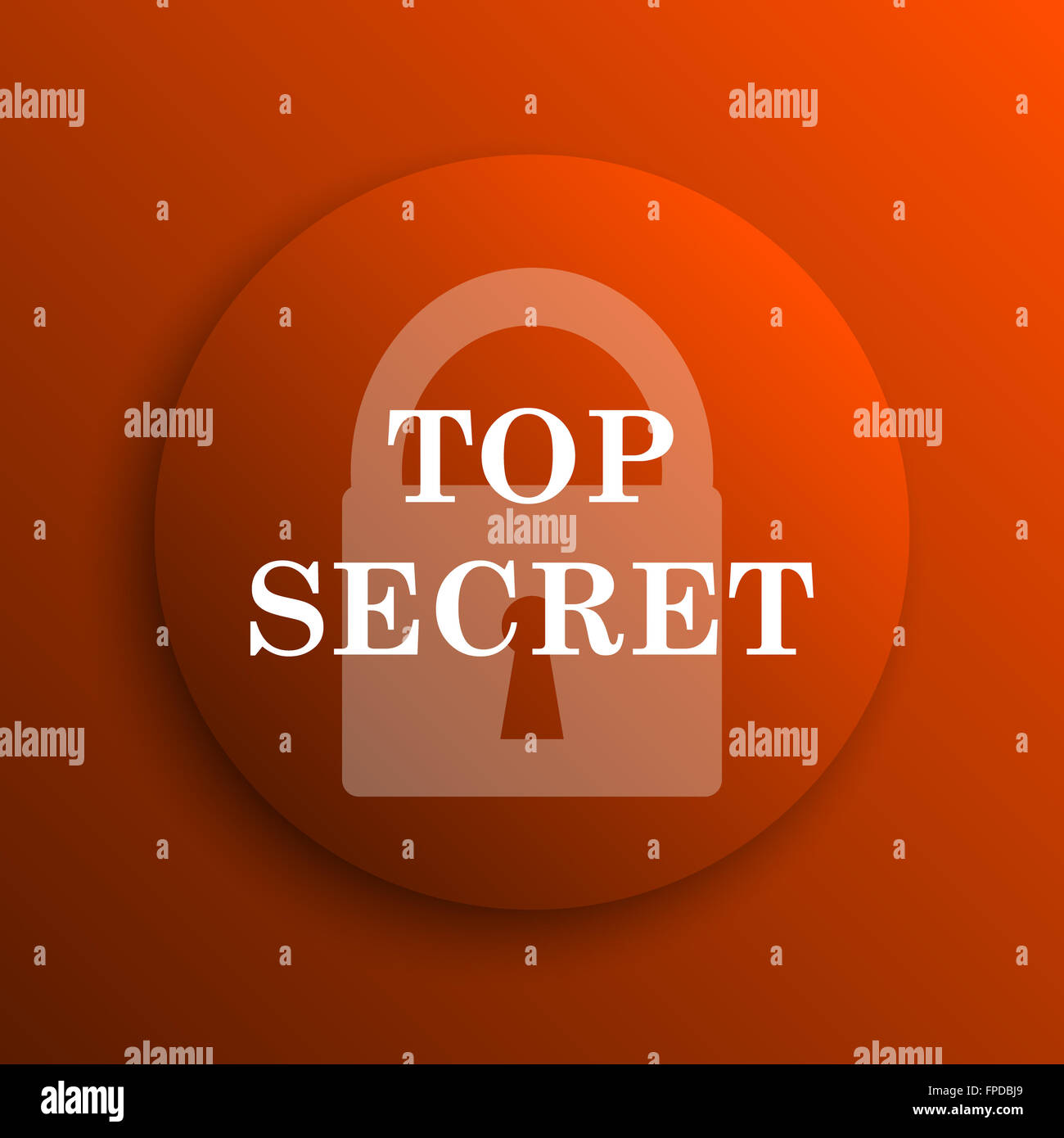 Top secret icon. Internet button on orange background Stock Photo - Alamy