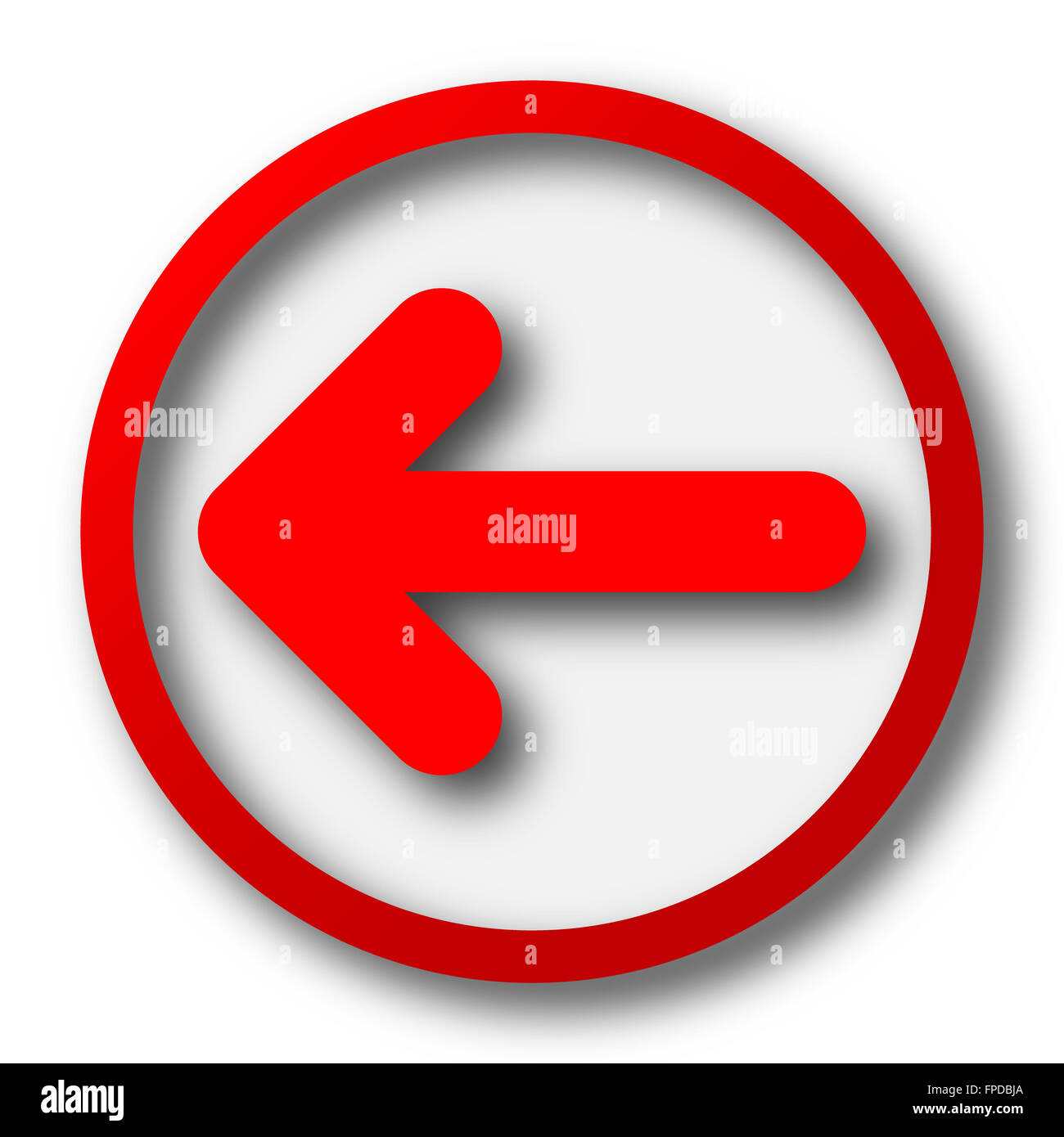 Left arrow icon. Internet button on white background Stock Photo - Alamy