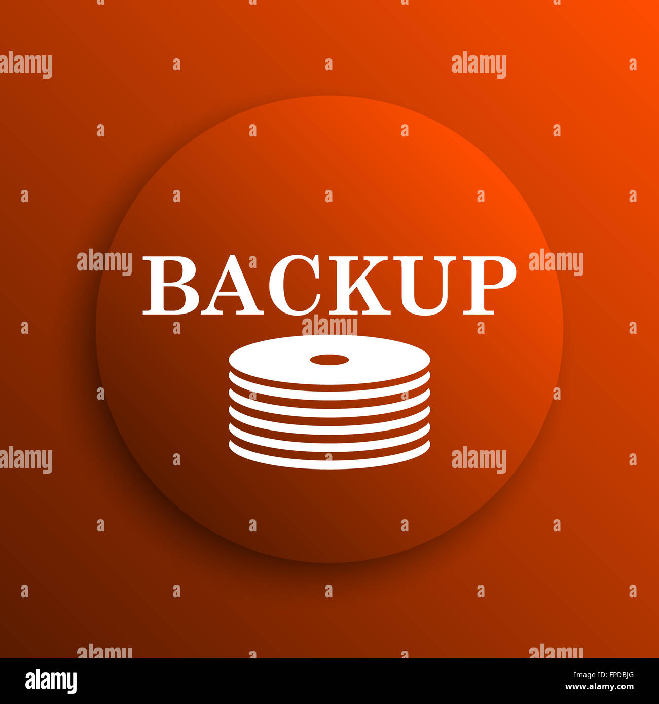 Back-up icon. Internet button on orange background Stock Photo - Alamy