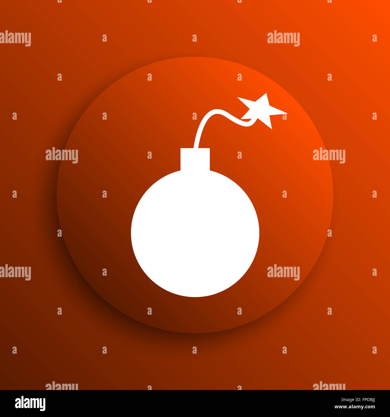 Bomb icon. Internet button on orange background Stock Photo - Alamy