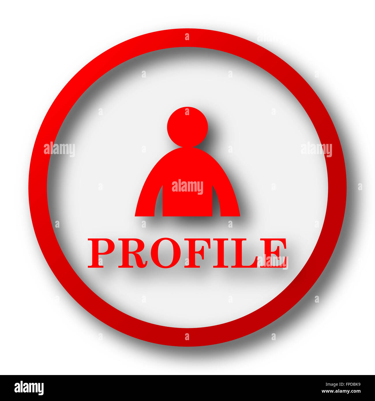 Profile icon. Internet button on white background Stock Photo - Alamy