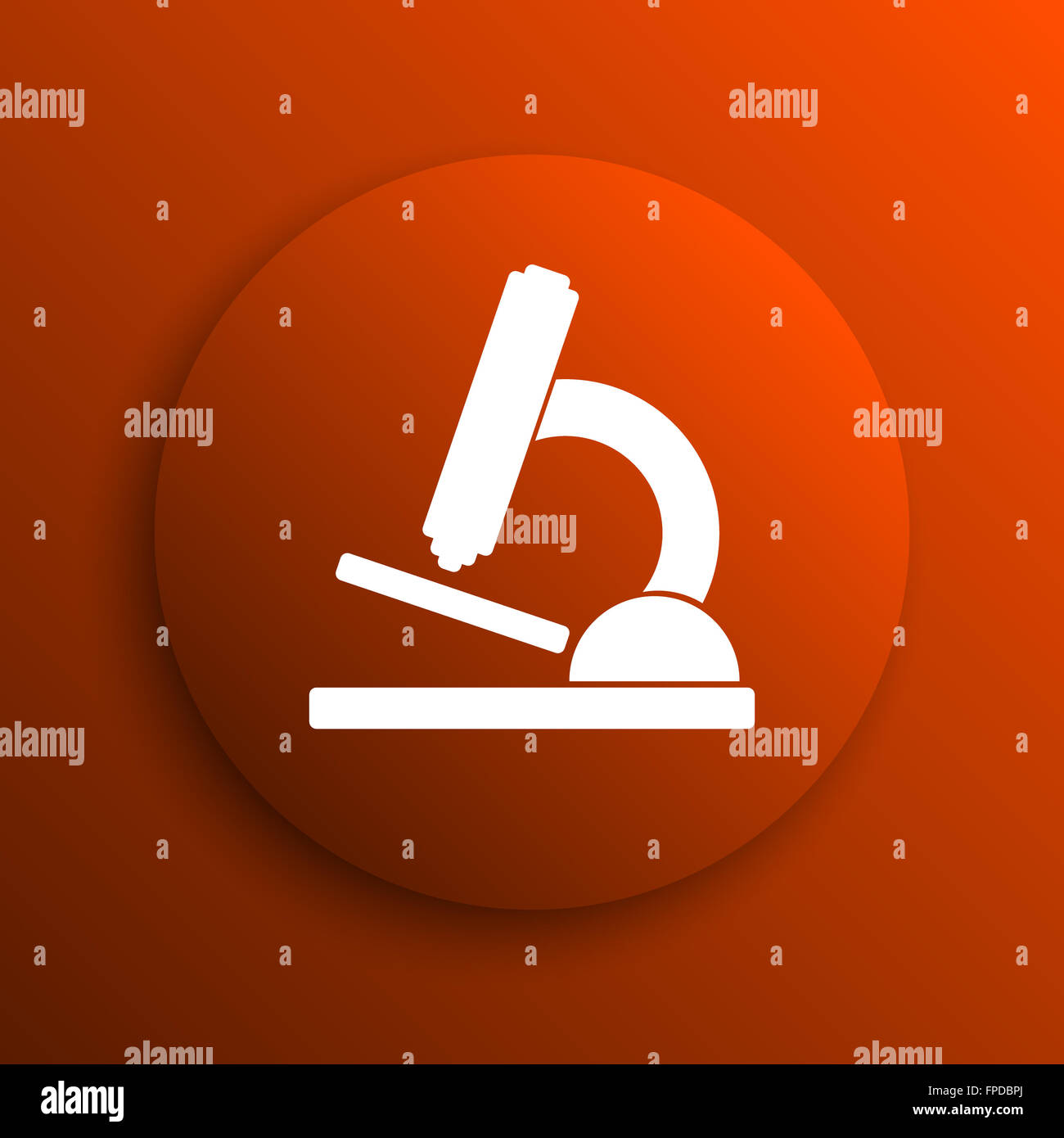 Microscope icon. Internet button on orange background Stock Photo - Alamy