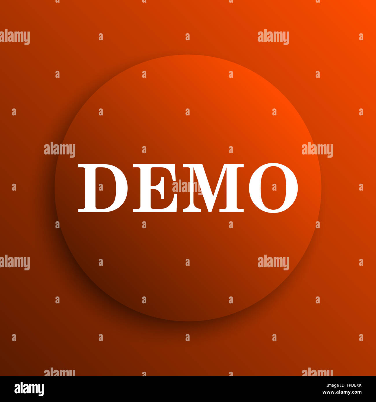 Demo icon. Internet button on orange background Stock Photo - Alamy