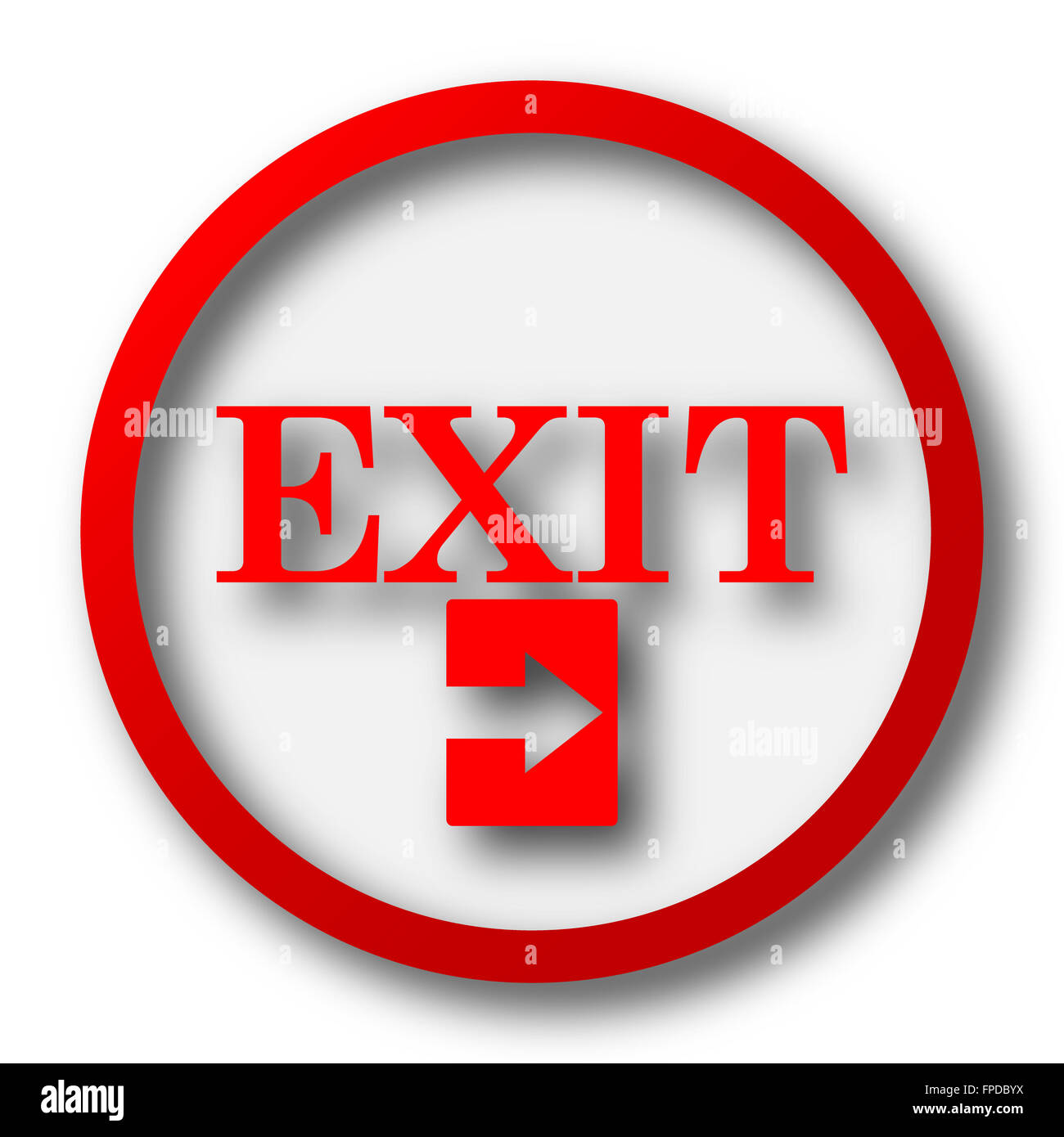 Exit icon. Internet button on white background Stock Photo - Alamy