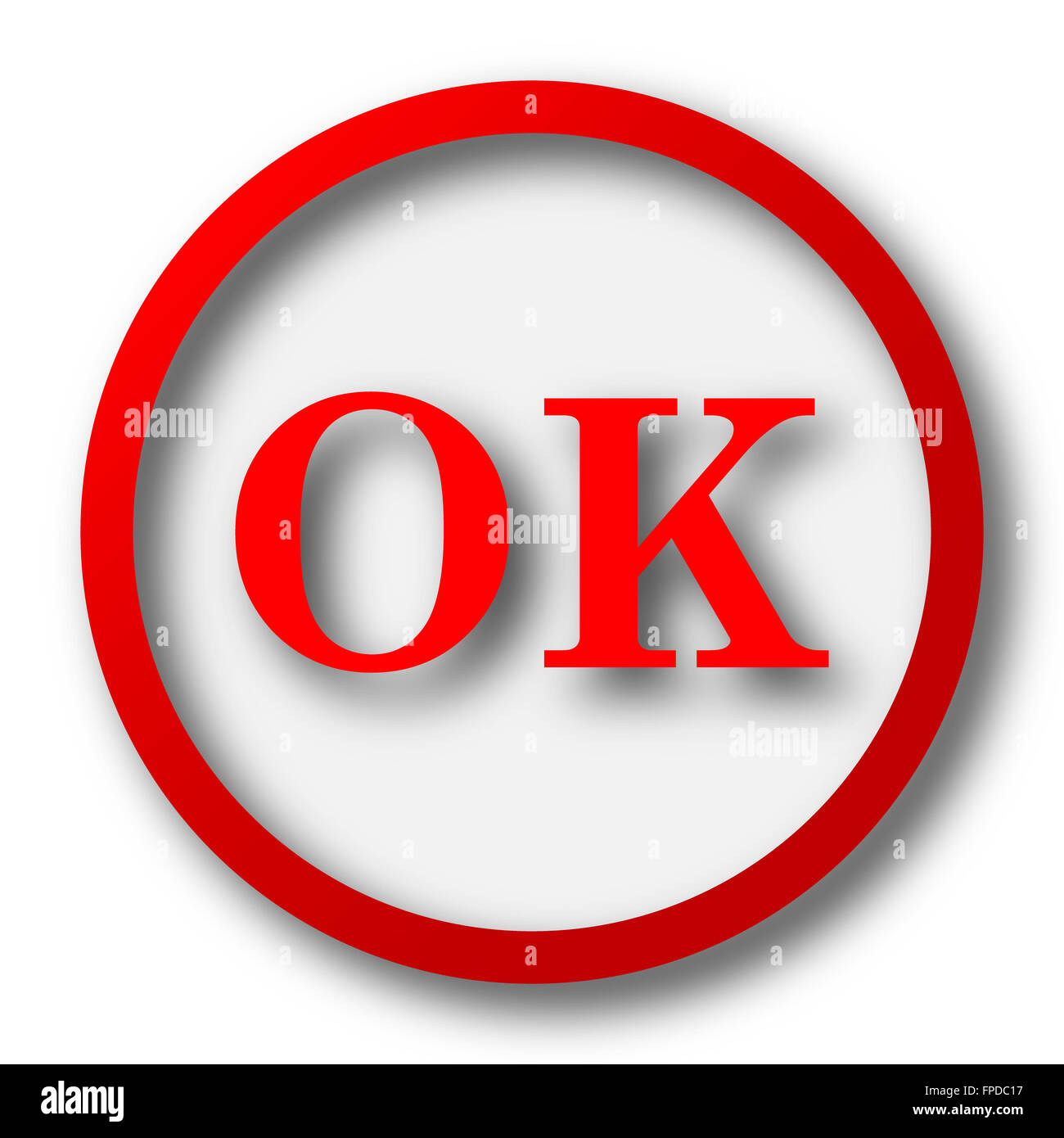 OK icon. Internet button on white background Stock Photo - Alamy