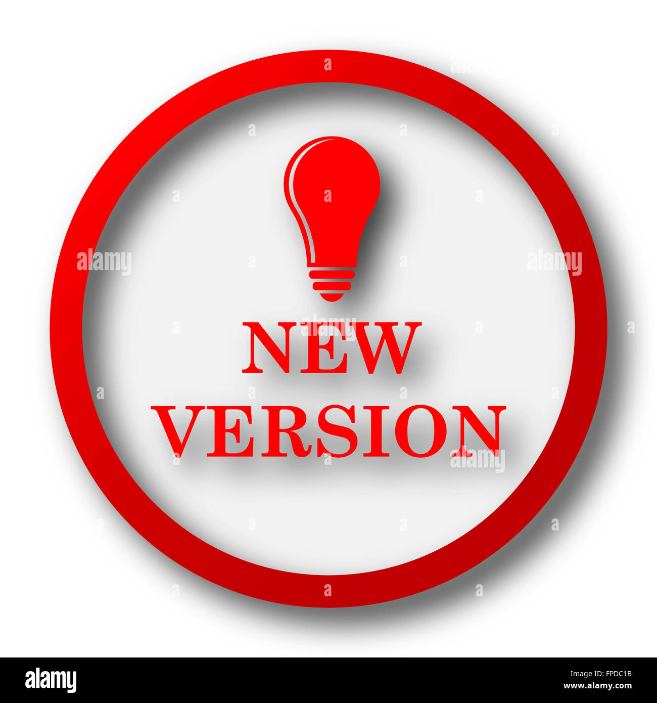 New version icon. Internet button on white background Stock Photo - Alamy