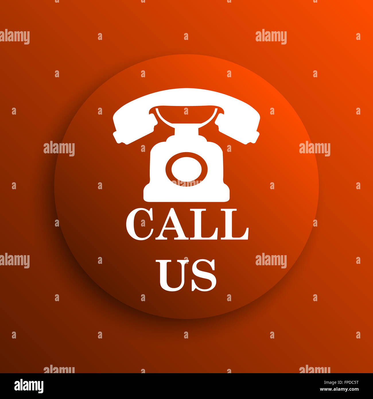 Call us icon. Internet button on orange background Stock Photo - Alamy