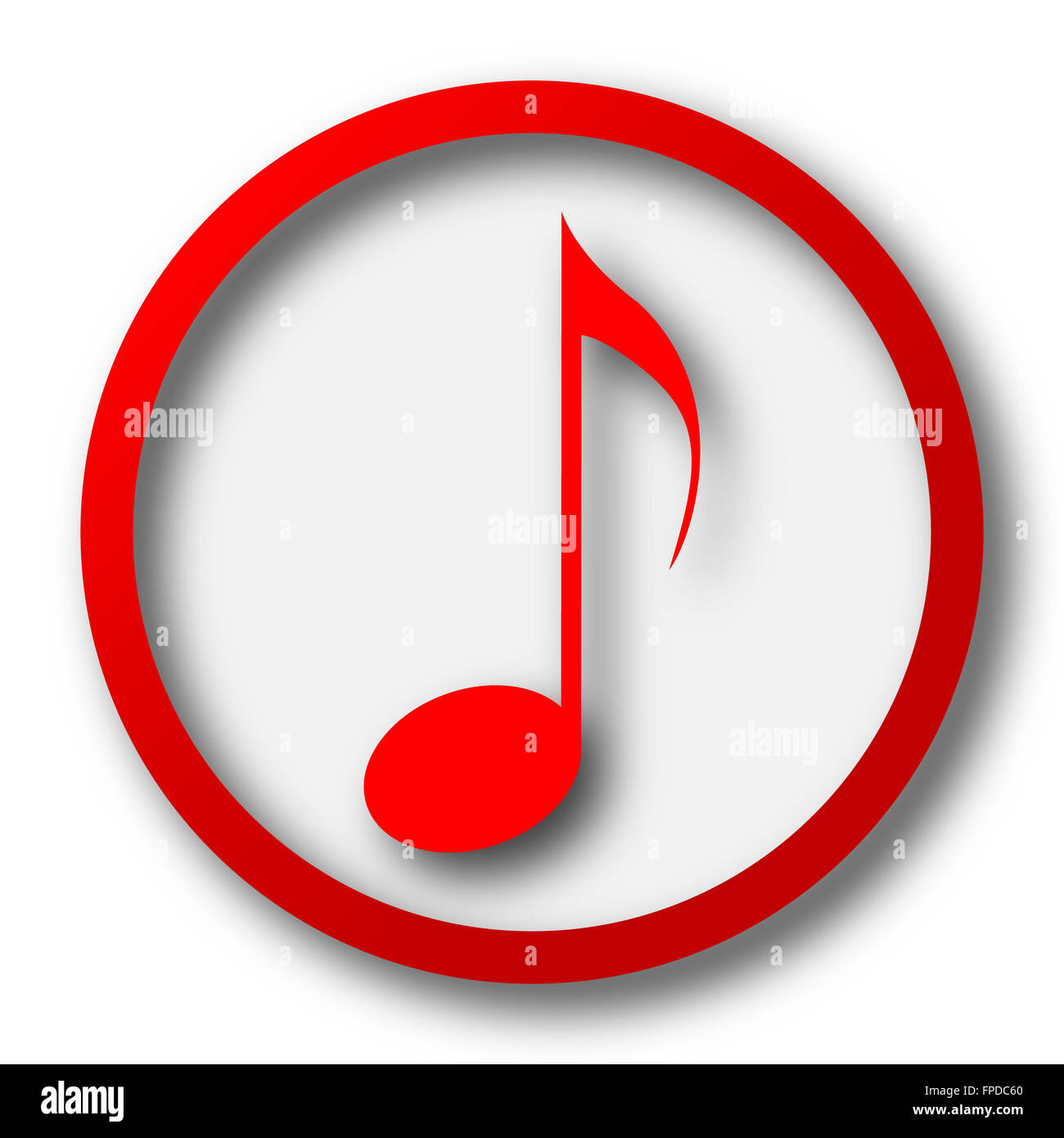 Musical note icon. Internet button on white background Stock Photo - Alamy