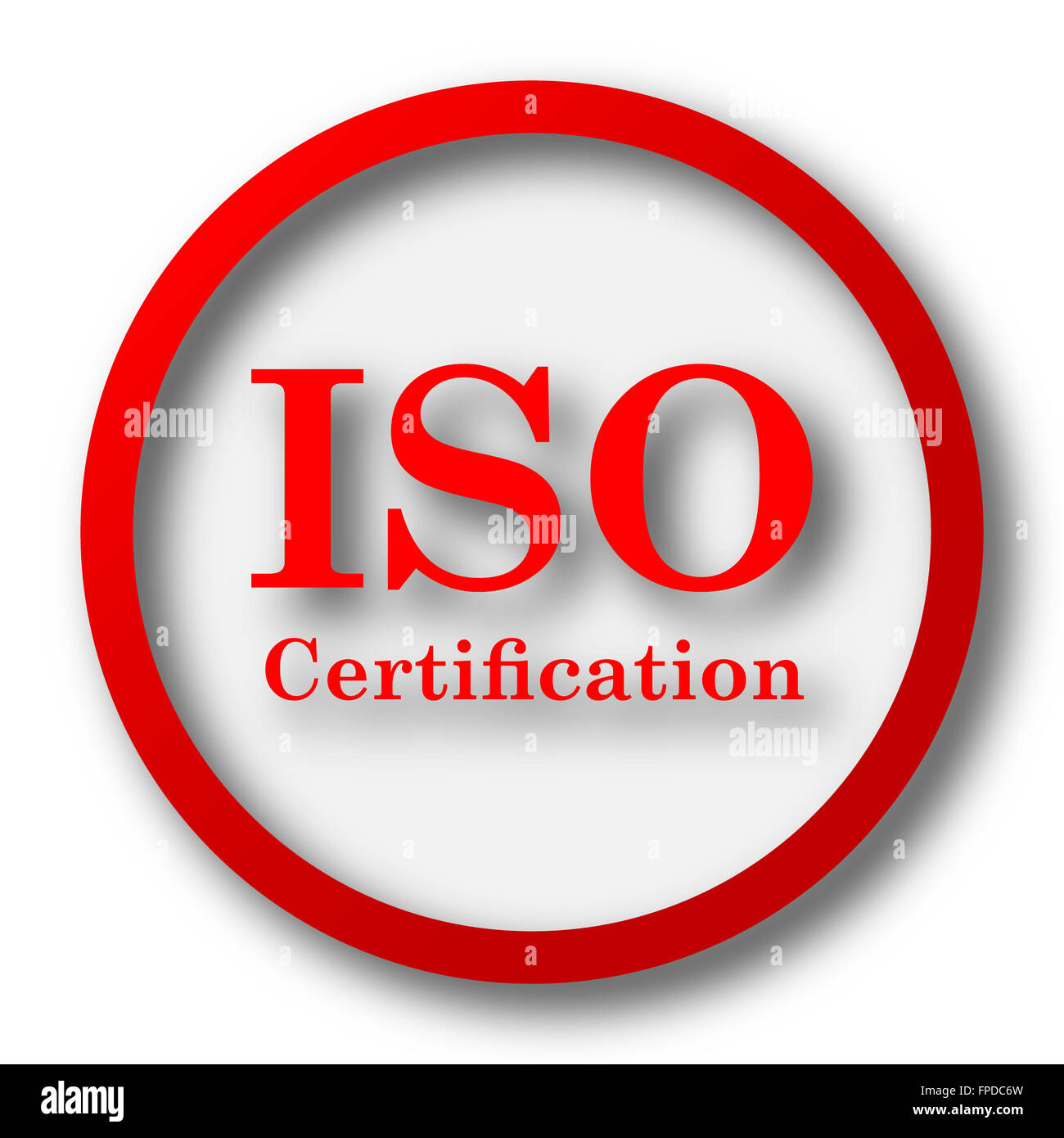 ISO certification icon. Internet button on white background Stock Photo ...
