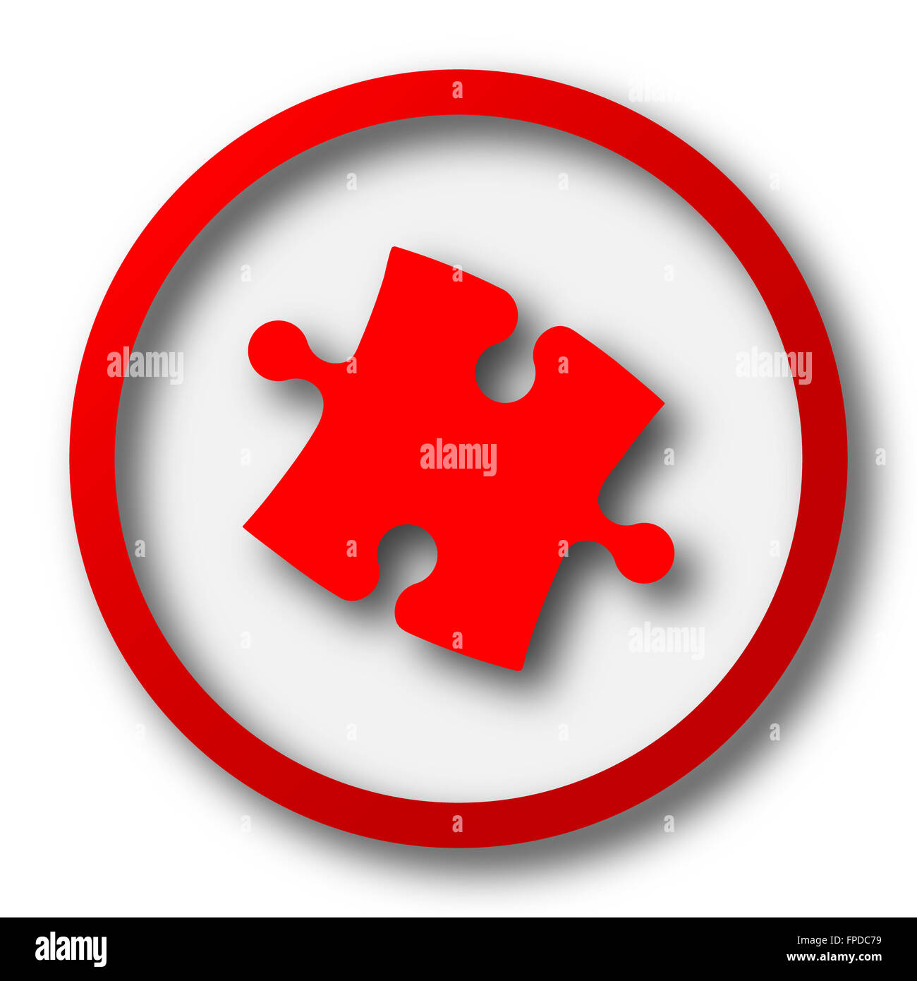 Puzzle piece icon. Internet button on white background Stock Photo - Alamy