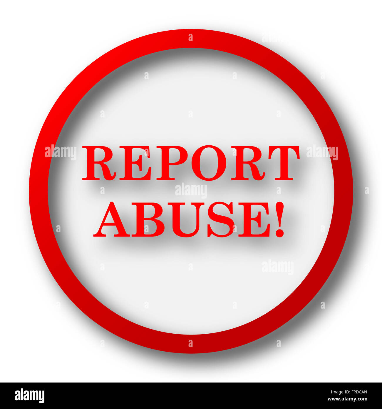 Report abuse icon. Internet button on white background Stock Photo - Alamy