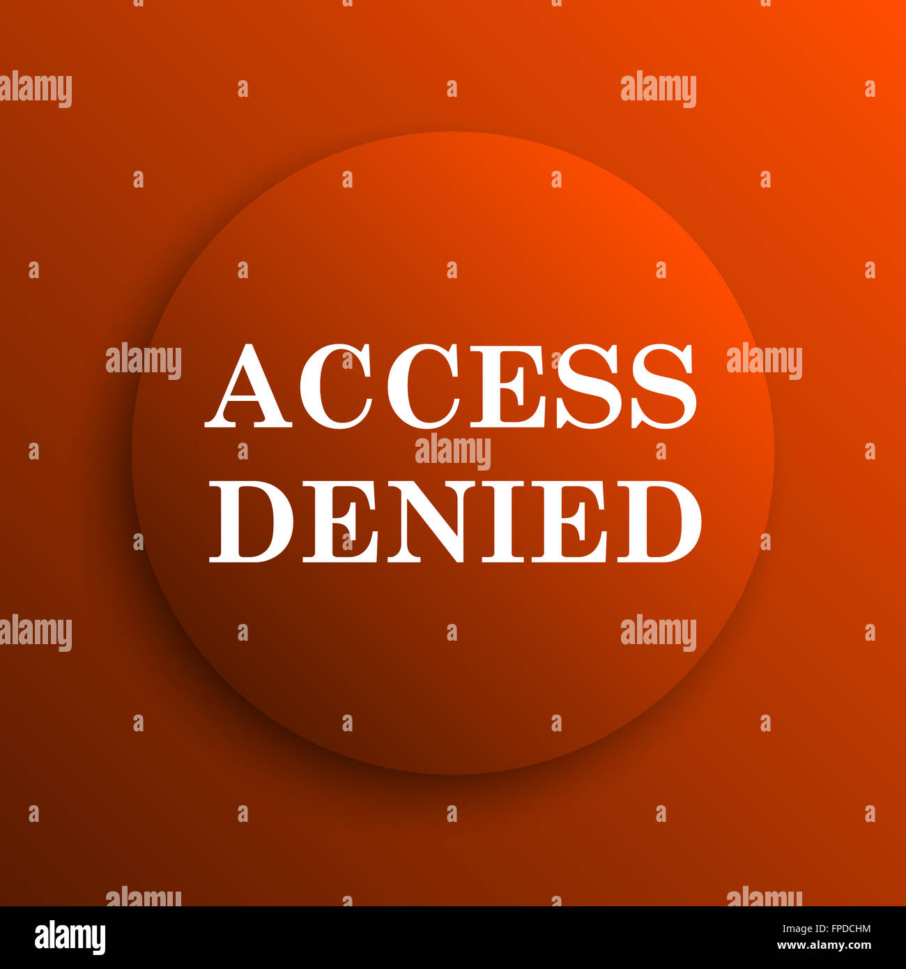 Access denied icon. Internet button on orange background Stock Photo ...