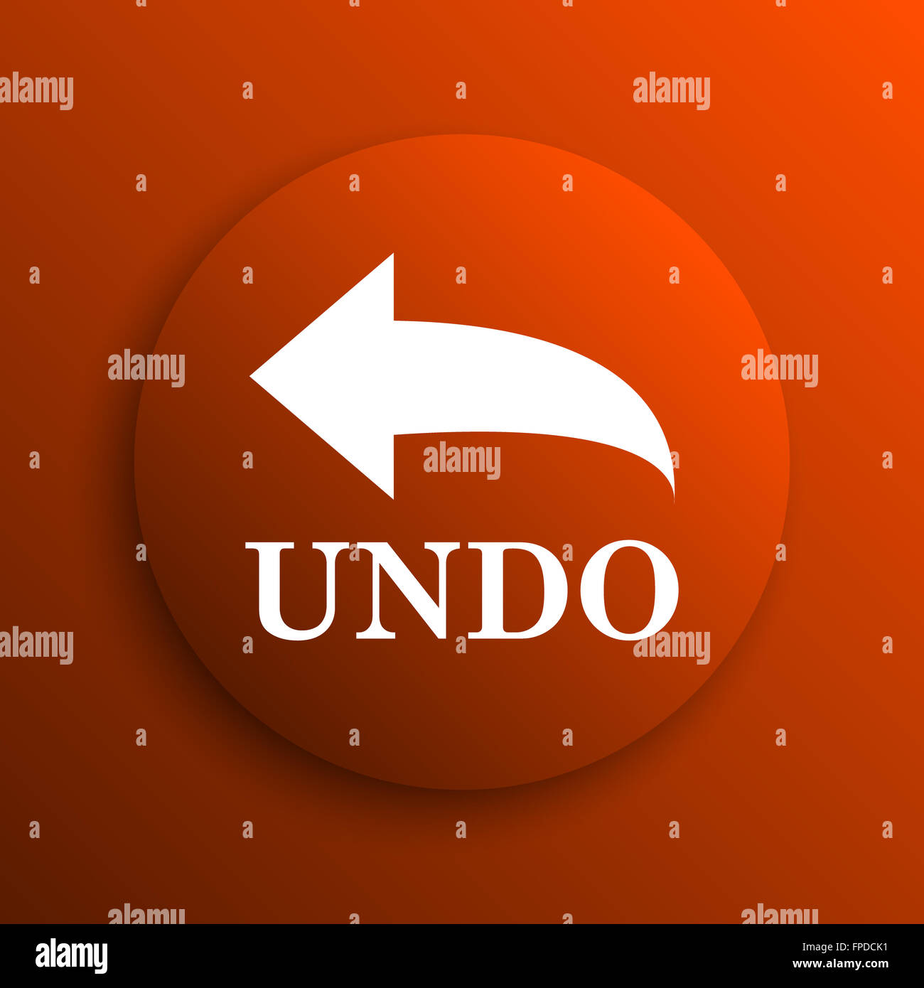 Undo icon. Internet button on orange background Stock Photo - Alamy
