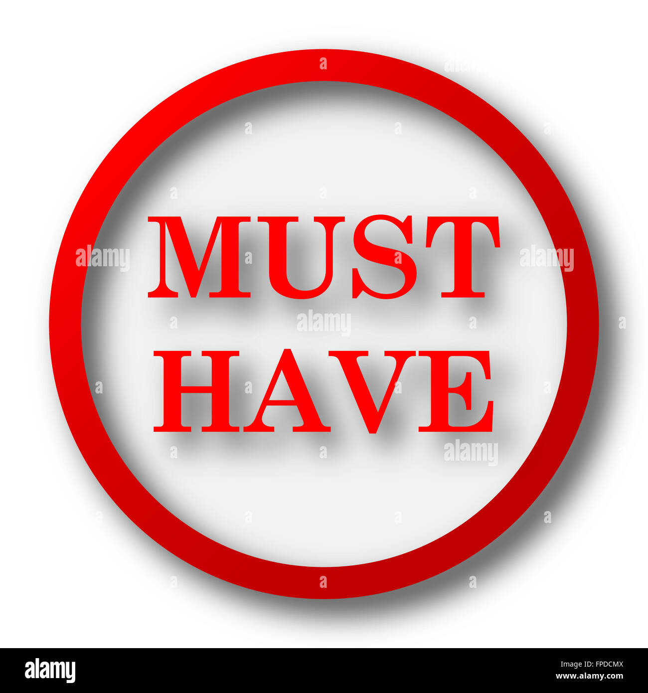 Must have icon. Internet button on white background Stock Photo - Alamy