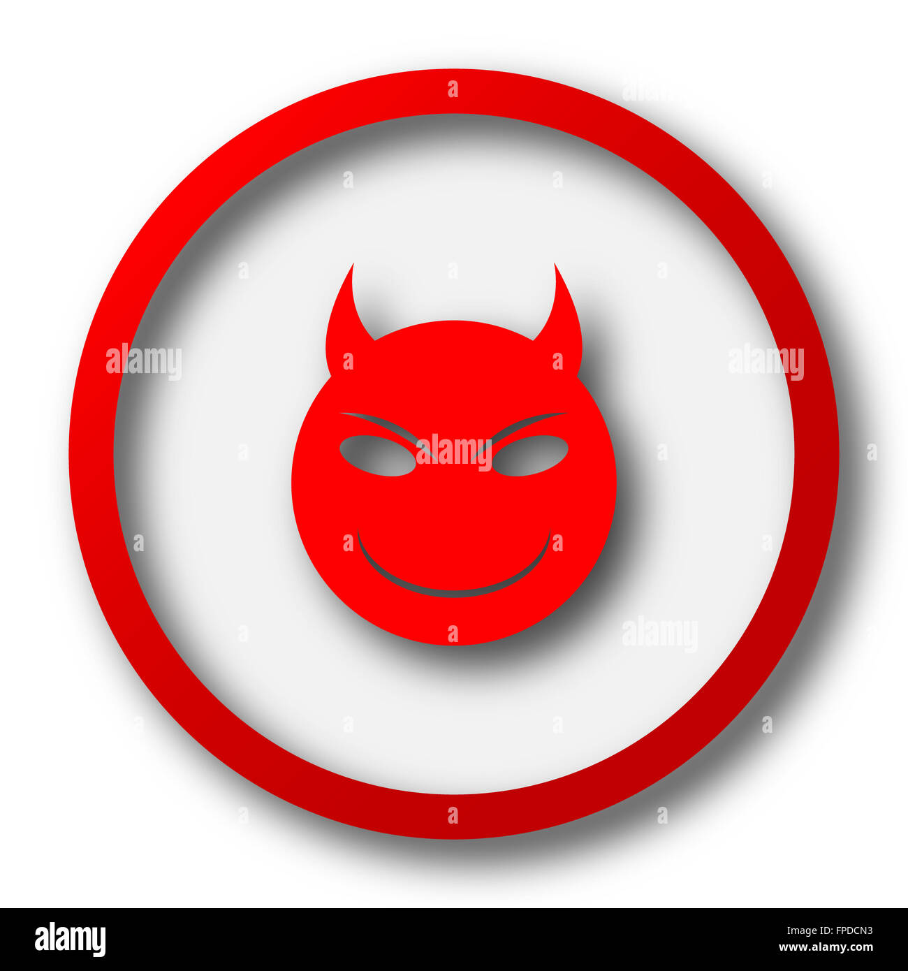 Evil icon. Internet button on white background Stock Photo - Alamy