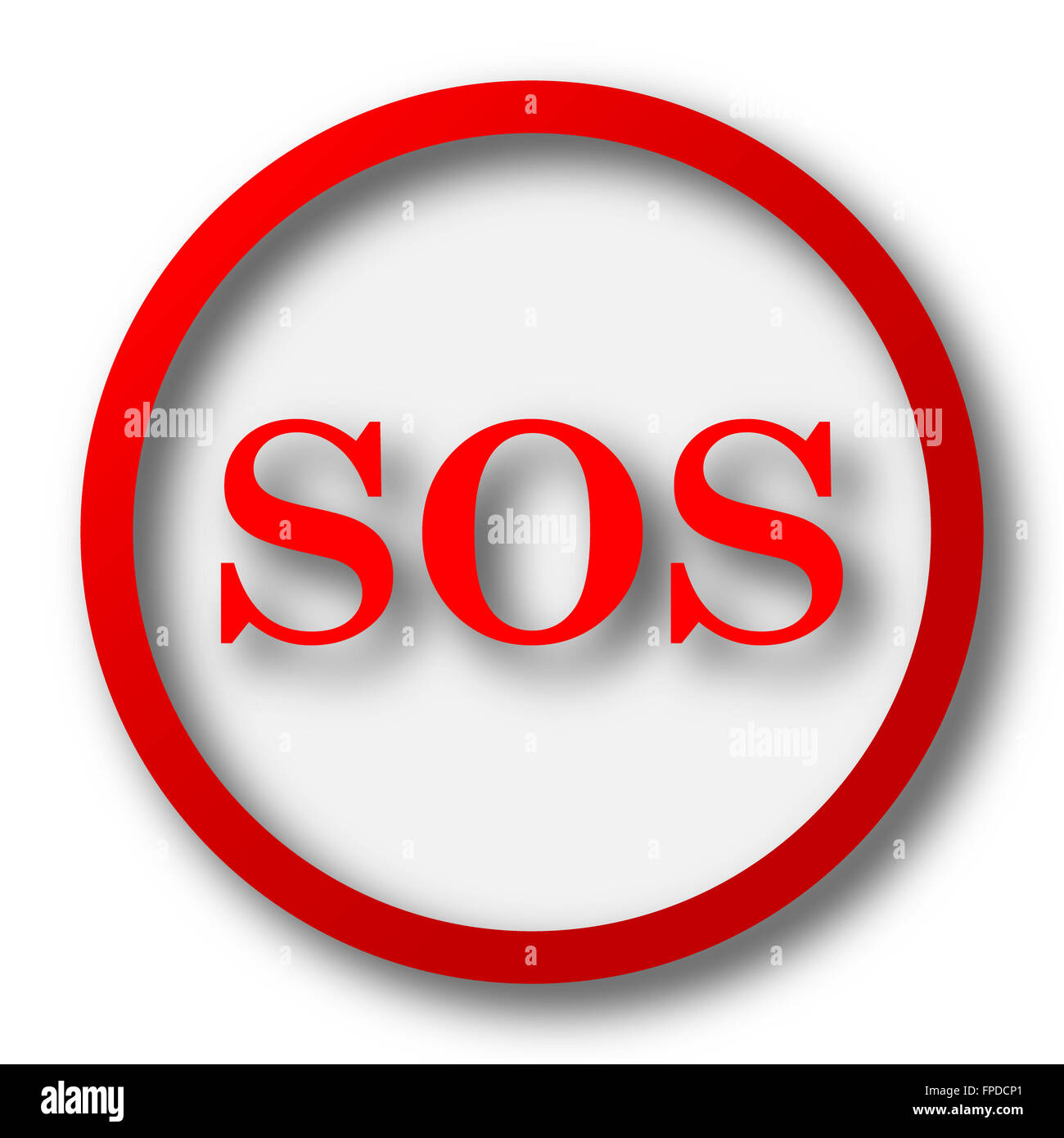 SOS icon. Internet button on white background Stock Photo - Alamy