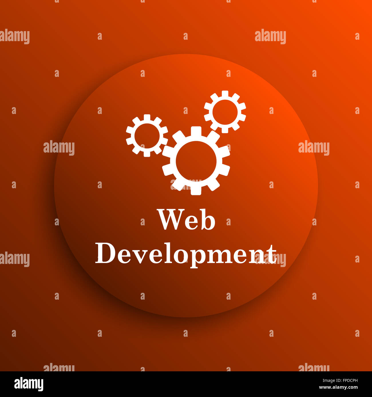 Web development icon. Internet button on orange background Stock Photo ...