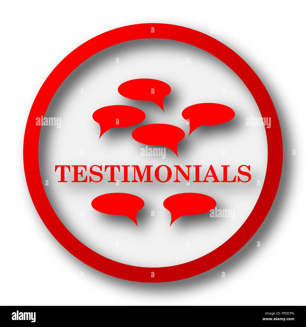 Testimonials icon. Internet button on white background Stock Photo - Alamy