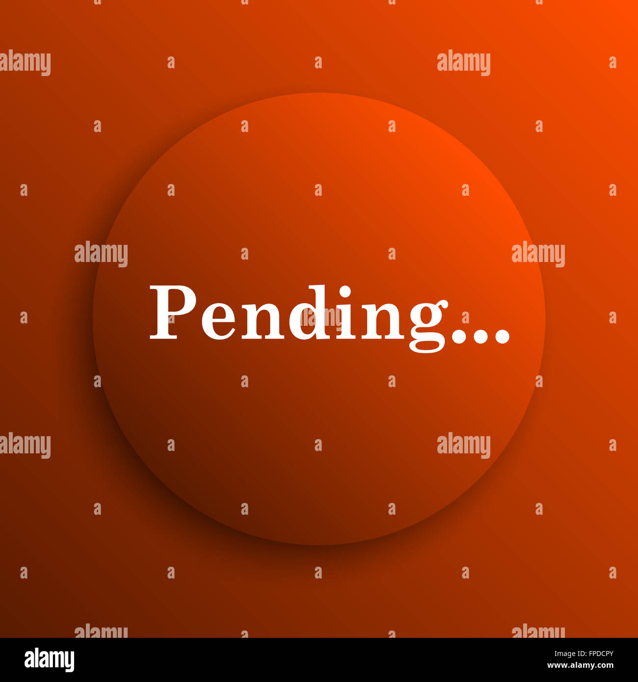 Pending icon. Internet button on orange background Stock Photo - Alamy