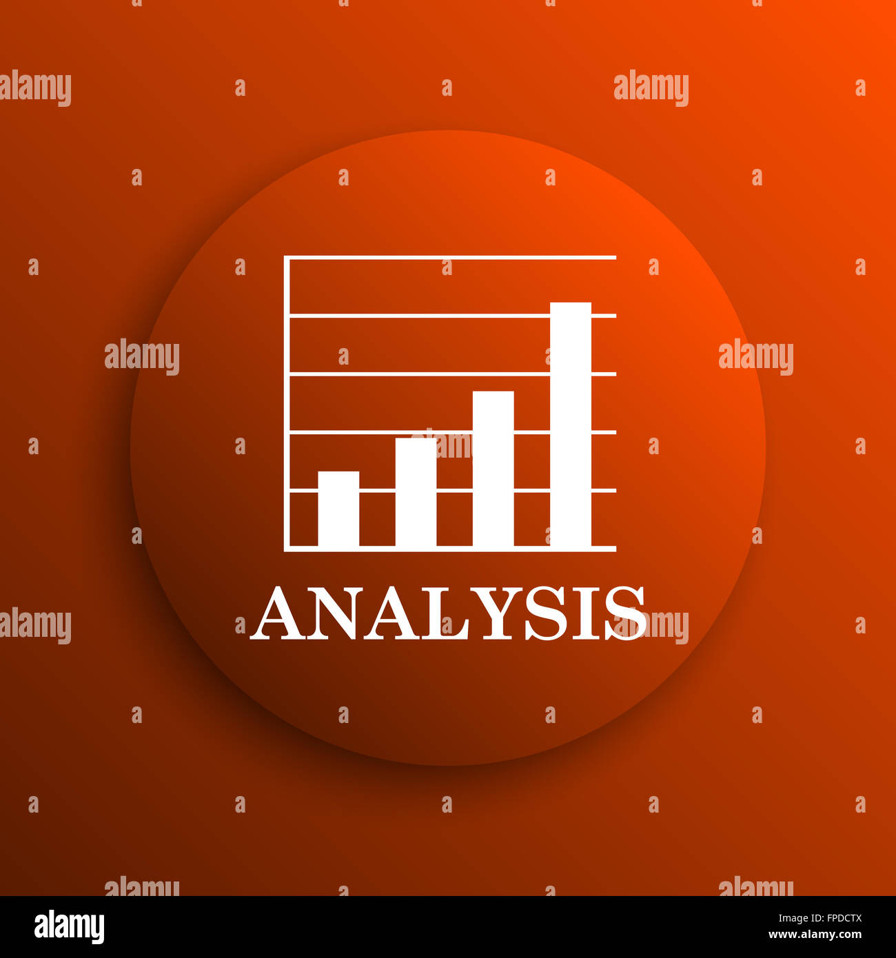 Analysis icon. Internet button on orange background Stock Photo - Alamy