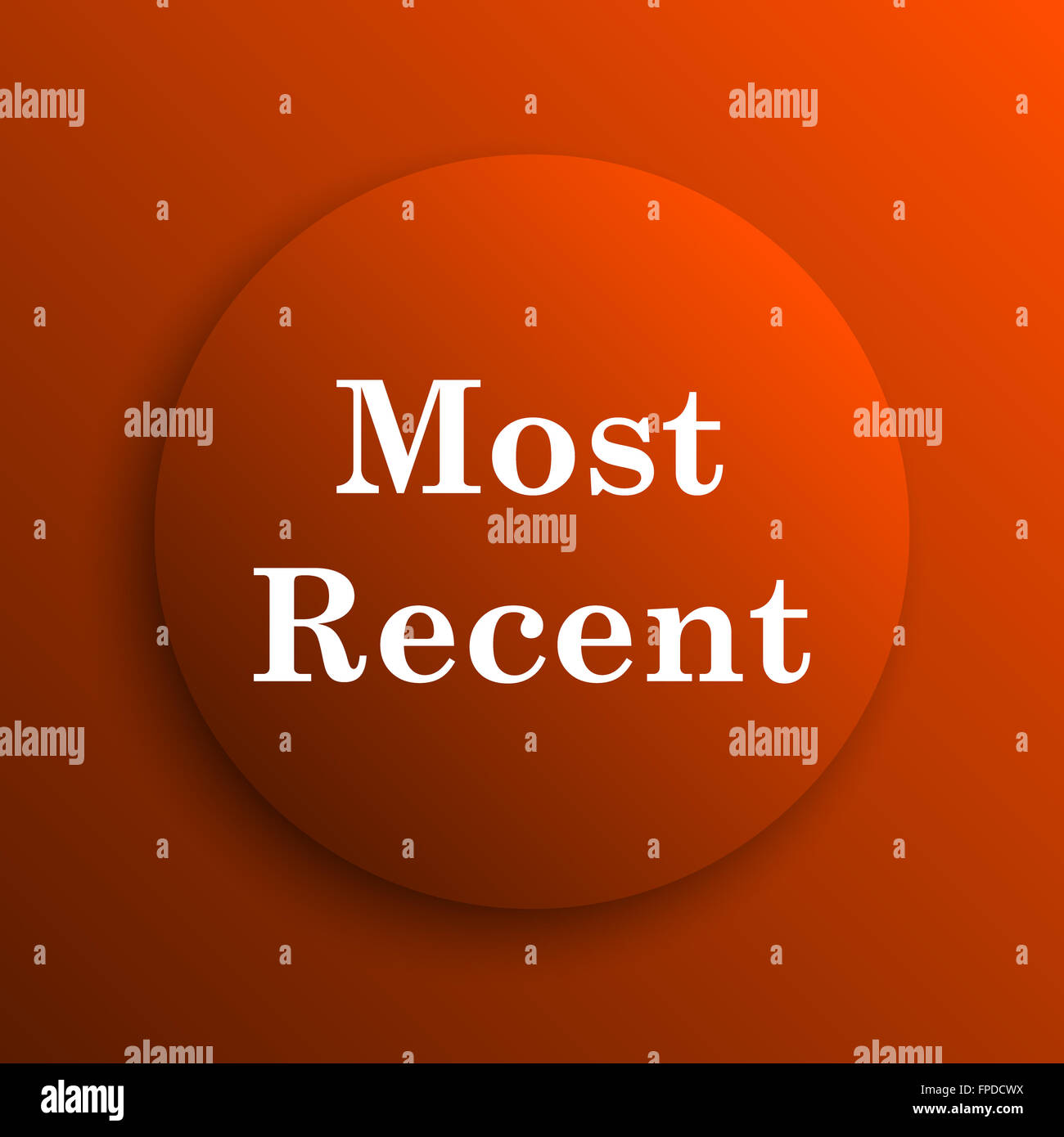 Most recent icon. Internet button on orange background Stock Photo - Alamy