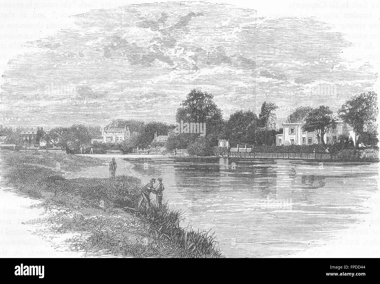 HALLIFORD: View of Halliford, antique print 1888 Stock Photo - Alamy