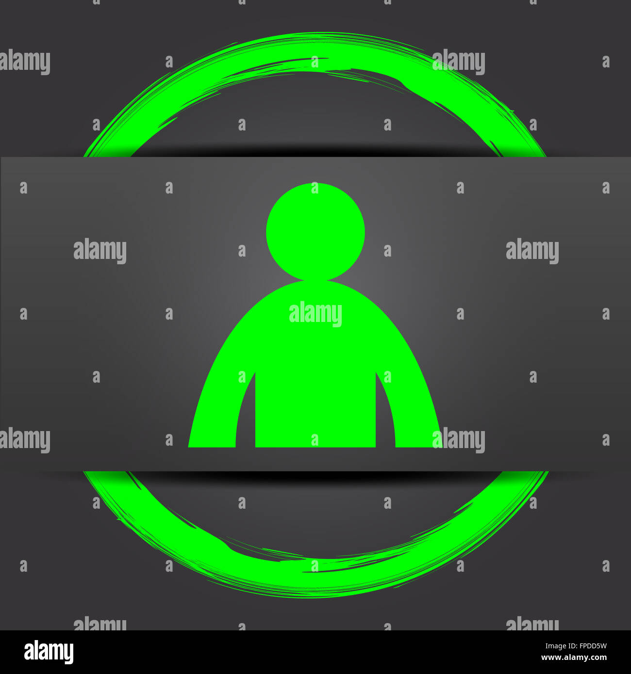 User profile icon. Internet button with green on grey background Stock ...