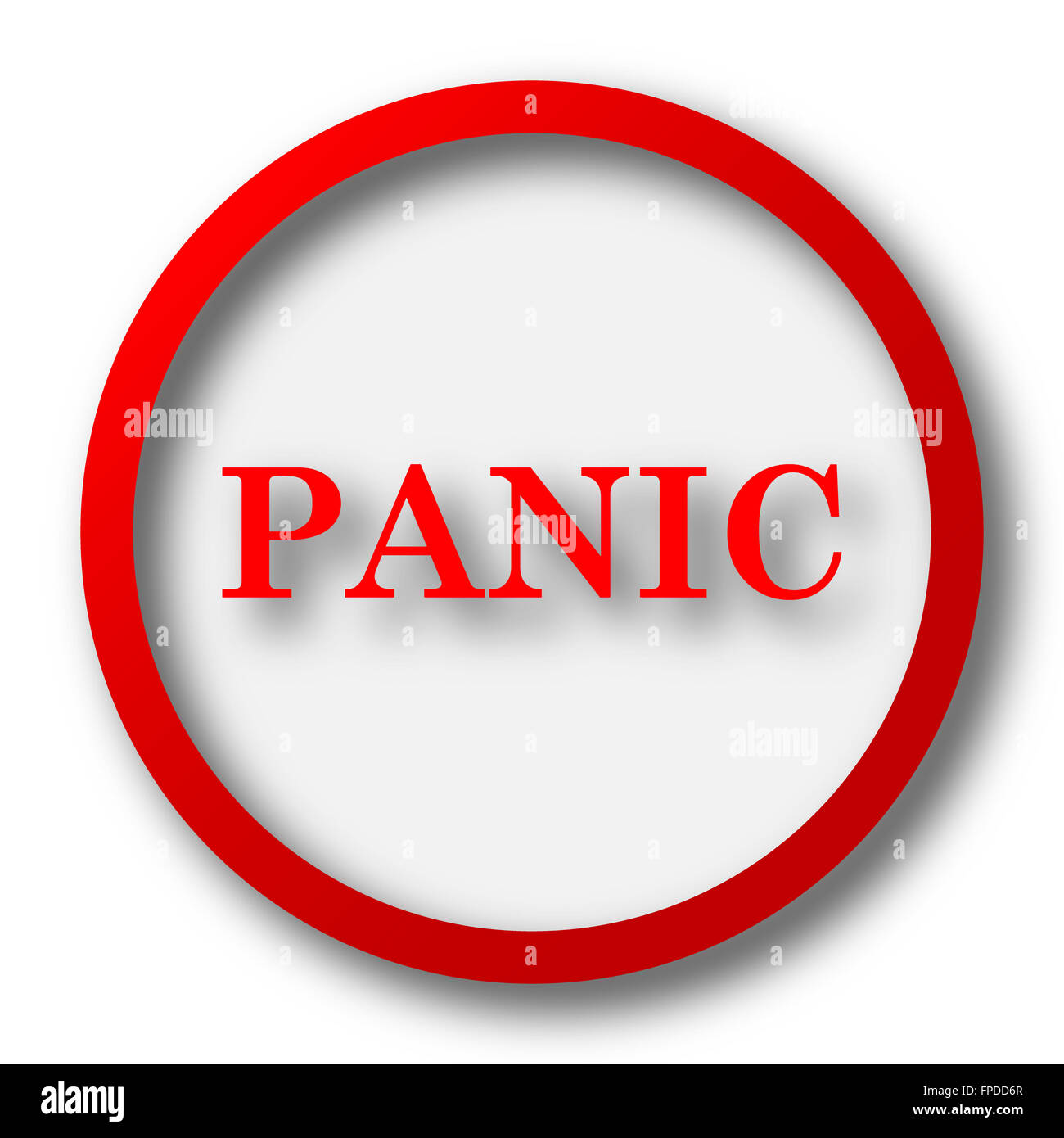 Panic icon. Internet button on white background Stock Photo - Alamy
