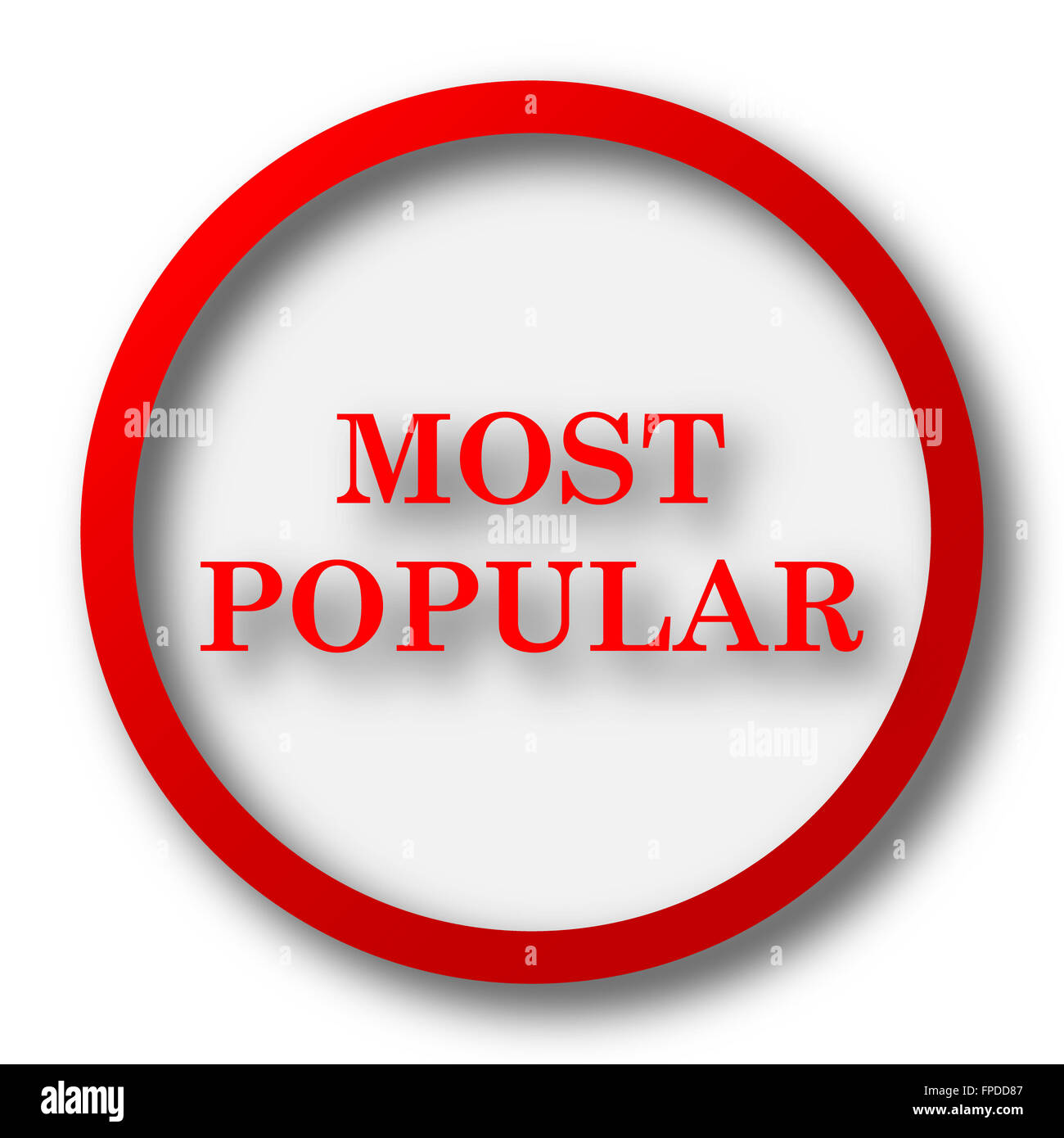 Most popular icon. Internet button on white background Stock Photo - Alamy