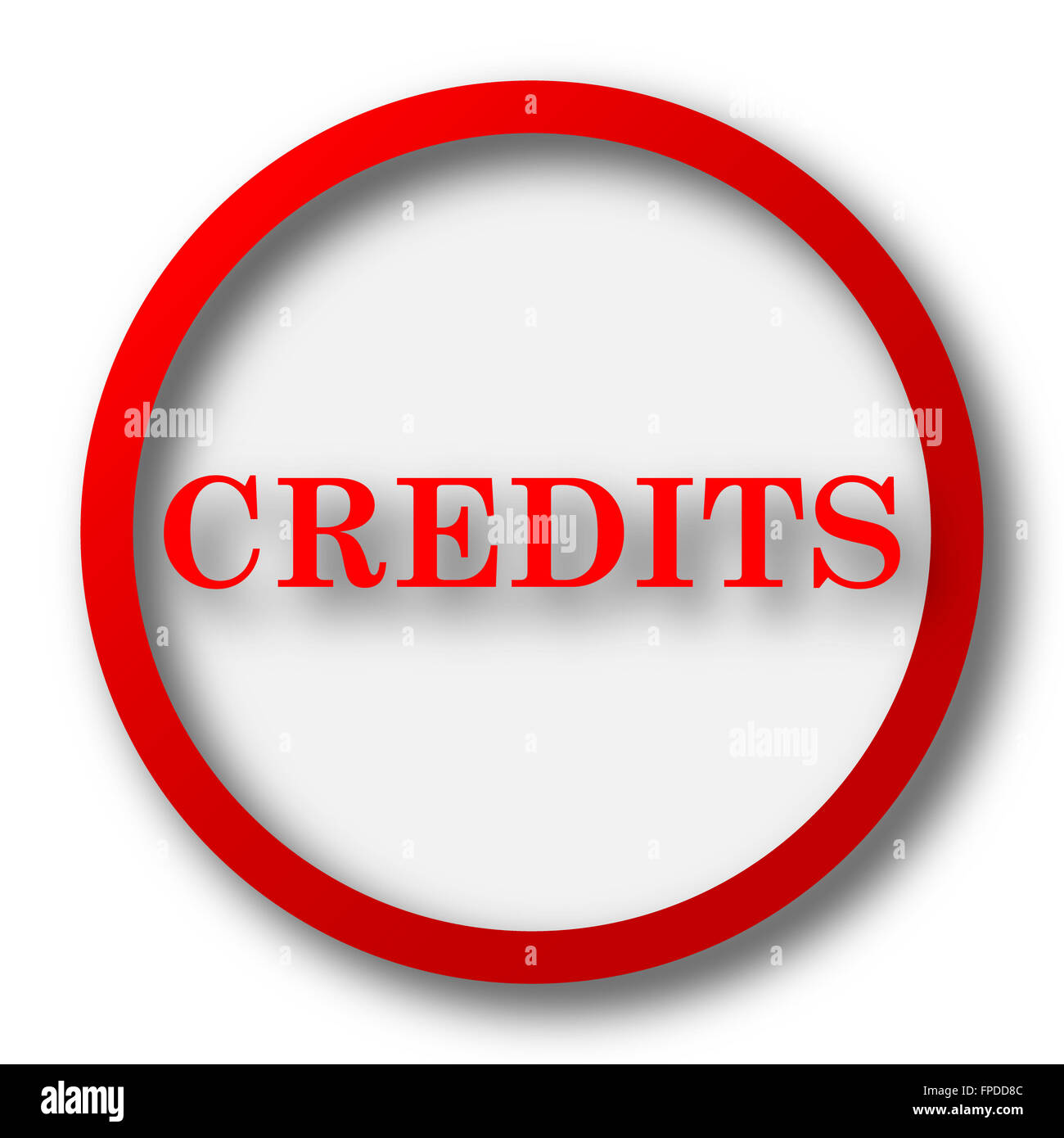 Credits icon. Internet button on white background Stock Photo - Alamy