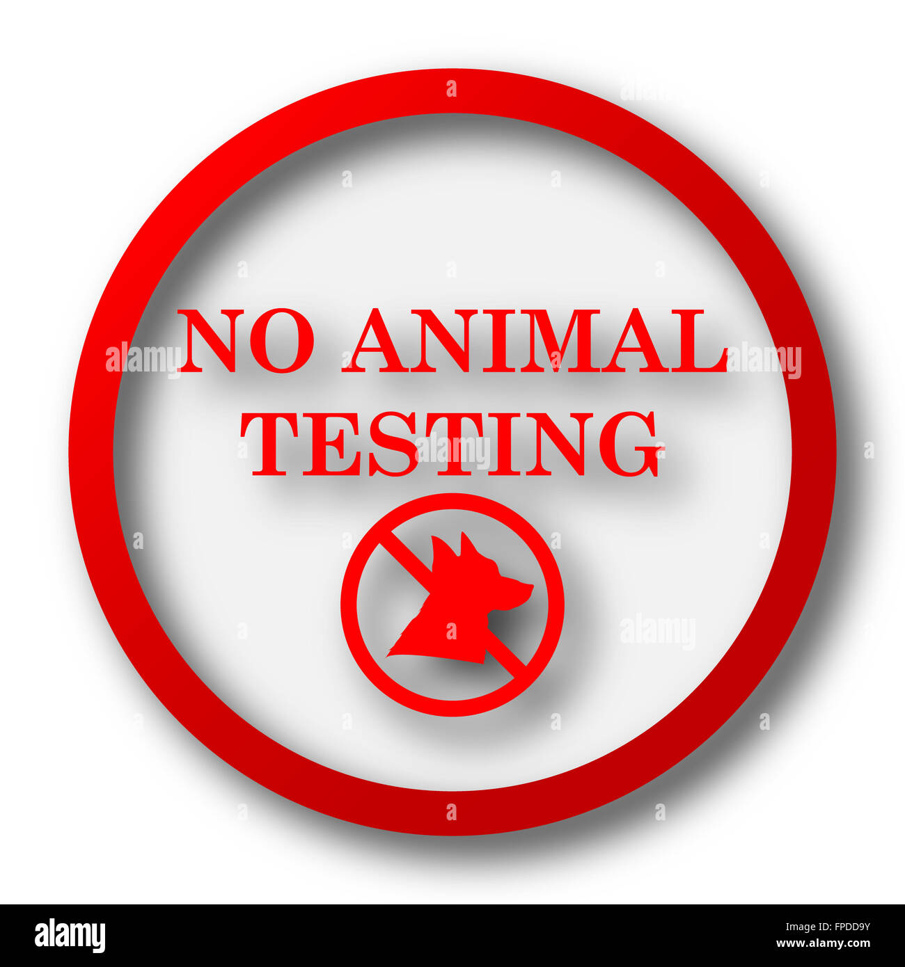 No animal testing icon. Internet button on white background Stock Photo ...