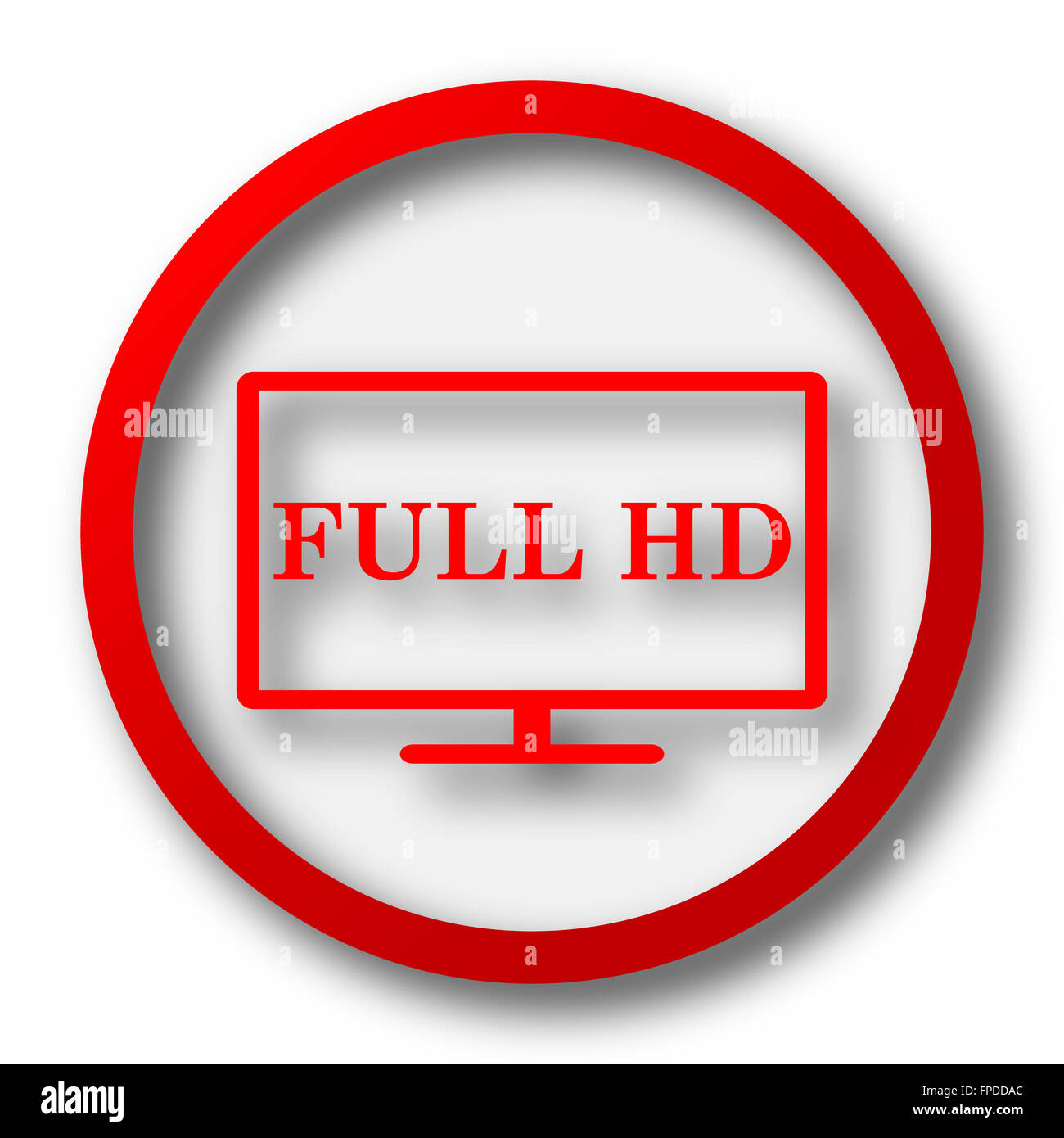 Full HD icon. Internet button on white background Stock Photo - Alamy