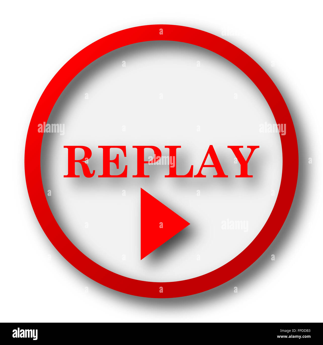 Replay icon. Internet button on white background Stock Photo - Alamy