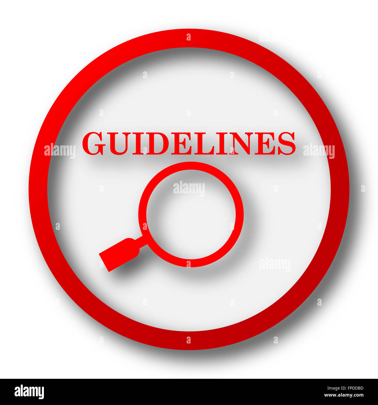 Guidelines icon. Internet button on white background Stock Photo - Alamy