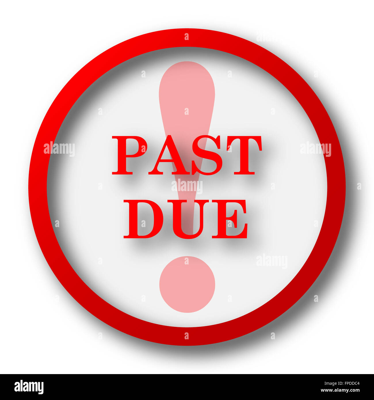 Past due icon. Internet button on white background Stock Photo - Alamy