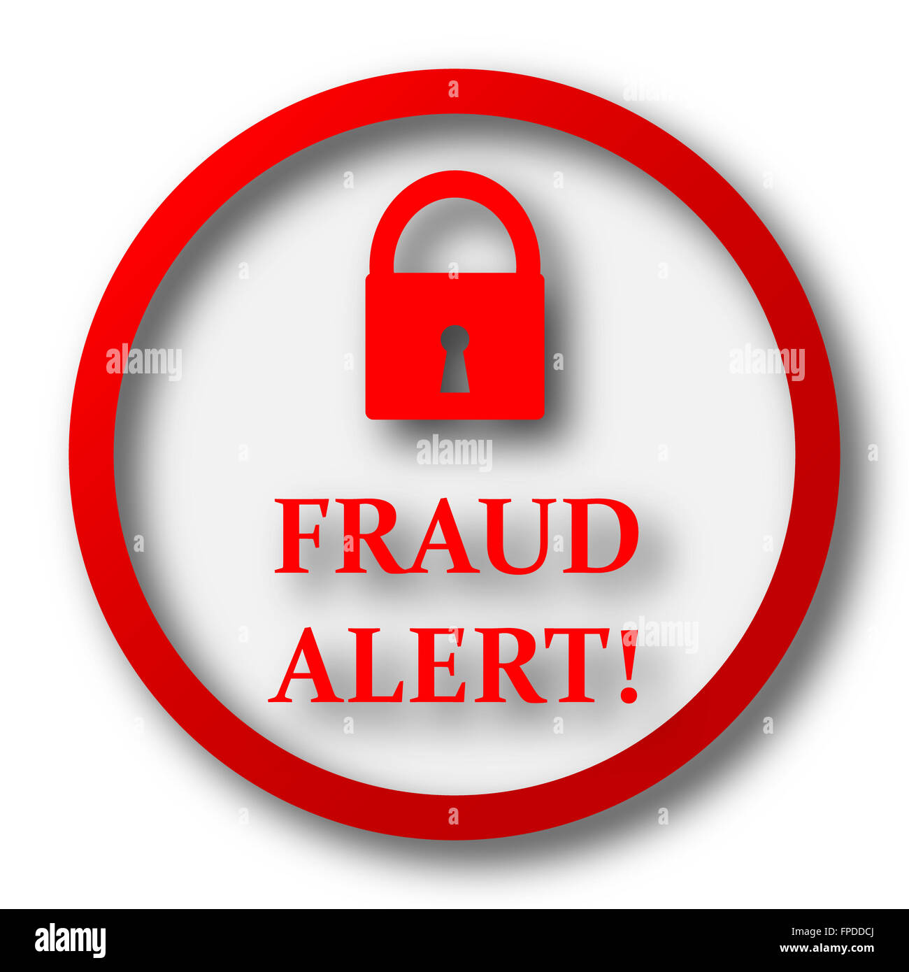 Fraud alert icon. Internet button on white background Stock Photo - Alamy