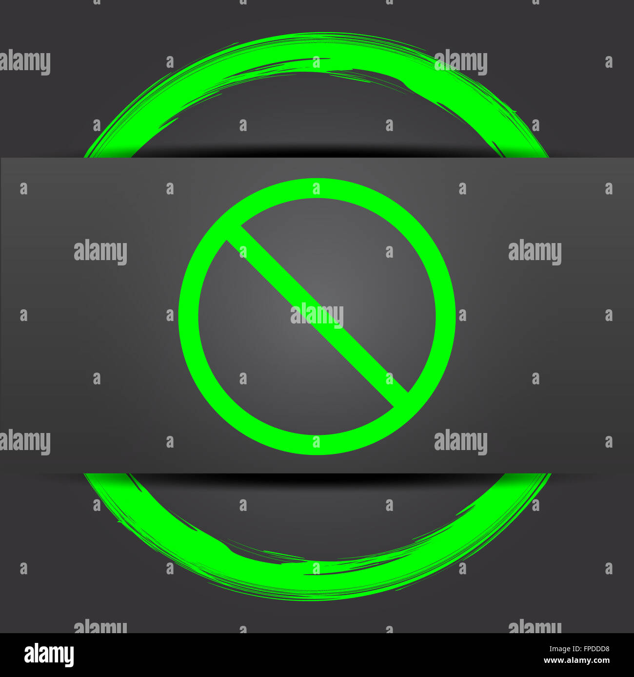 Forbidden icon. Internet button with green on grey background Stock ...
